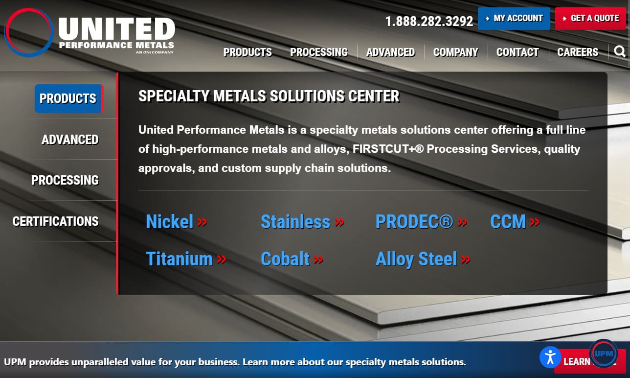 United Performance Metals | Nickel